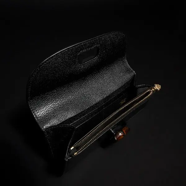 Gucci Long Wallet With Bamboo Leather