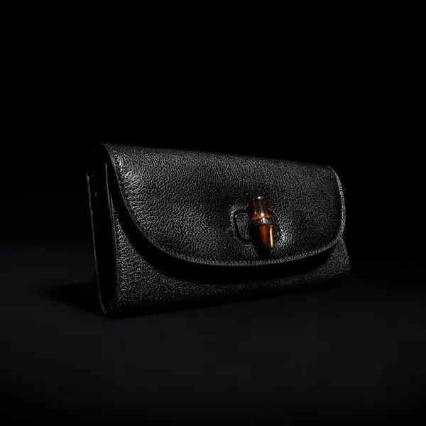 Gucci Long Wallet With Bamboo Leather