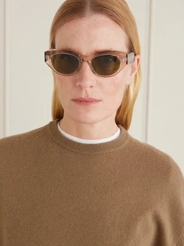Oliver Spencer Lerrue Cat Eye Acetate Sunglasses - Neutrals