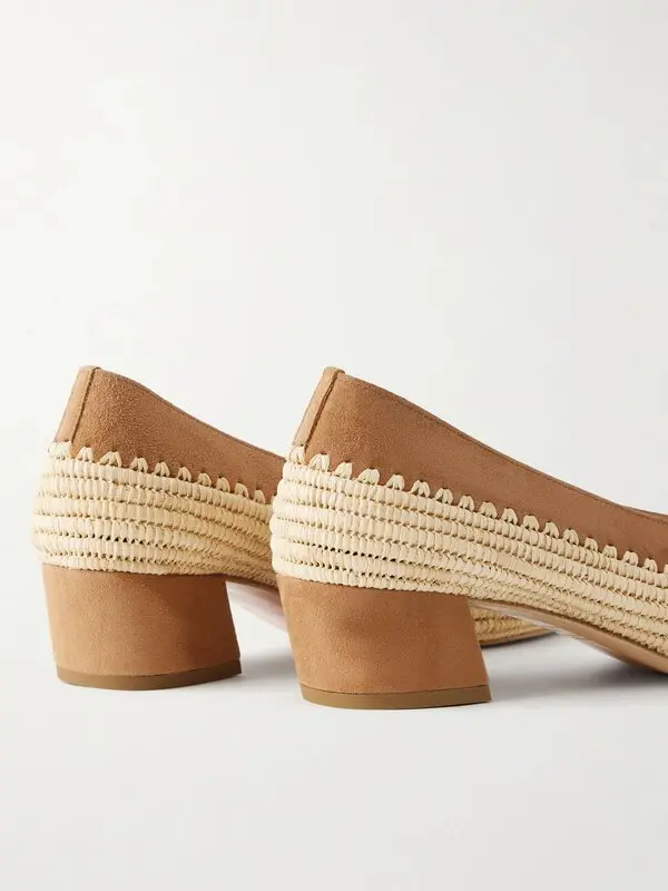 Gabriela Hearst Strength Raffia And Suede Pumps - Brown