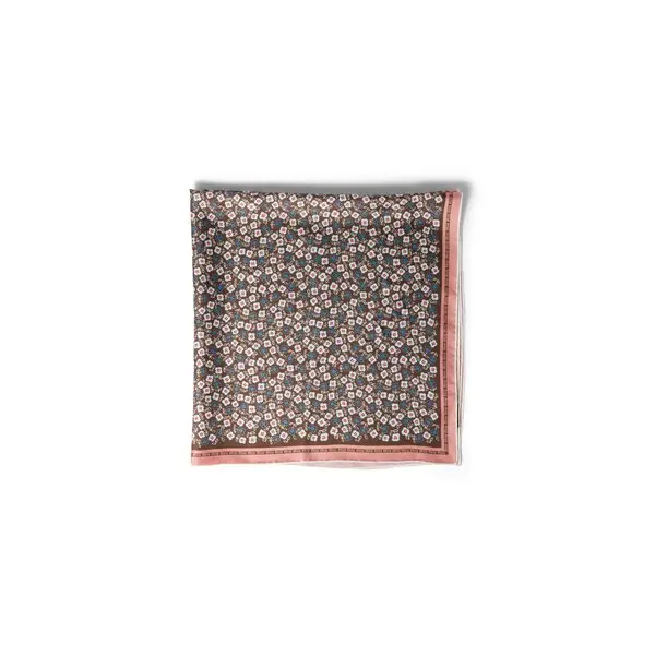 Miu Miu Printed Twill Scarf - Cocoa Brown/vanilla
