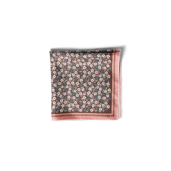 Miu Miu Printed Twill Scarf - Cocoa Brown/vanilla