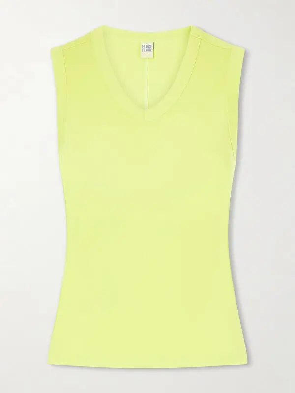 FLORE FLORE Jill' Organic Cotton-jersey V-neck Tank Top