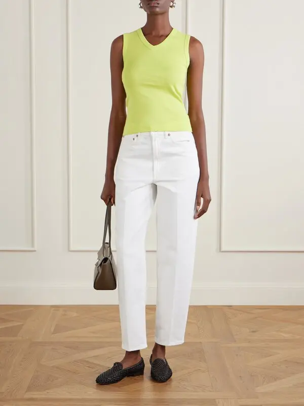 FLORE FLORE Jill' Organic Cotton-jersey V-neck Tank Top