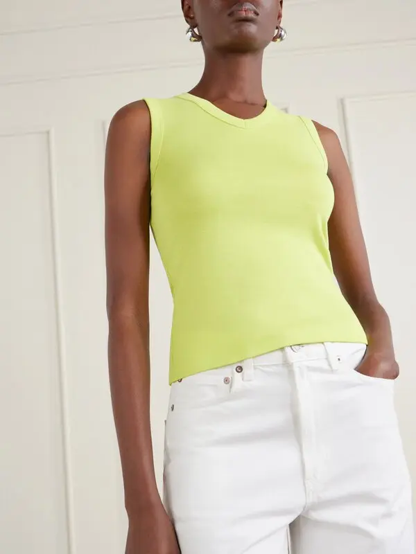 FLORE FLORE Jill' Organic Cotton-jersey V-neck Tank Top