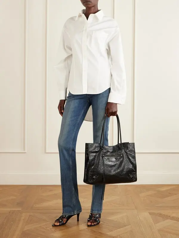 Balenciaga Le City Medium Leather Tote - Black