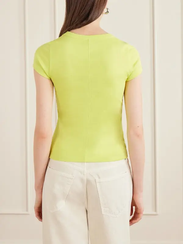 FLORE FLORE Ribbed Organic Cotton-jersey Baby Tee - Yellow