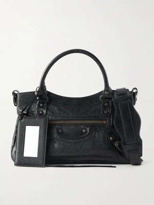 Balenciaga Le City First Leather Shoulder Bag - Black