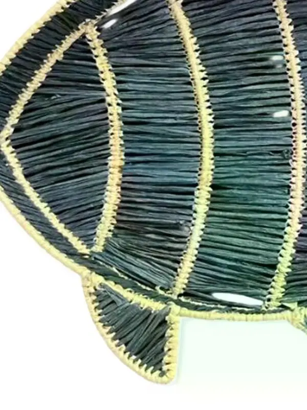 LES-OTTOMANS Raffia Fish Basket