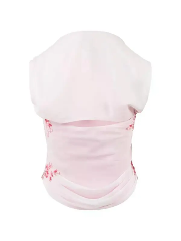 STOLEN STORES Floral Appliqué Draped Top