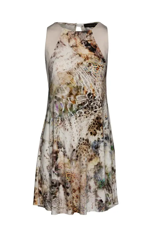 CONQUISTA Abstract Animal Print Dress