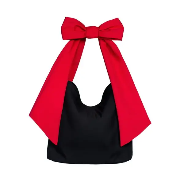 RAINSISTERS Black And Red Bow Tote Bag - Black/red