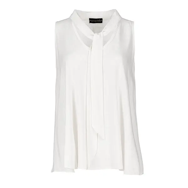 CONQUISTA Sleeveless Tie Detail Top - Beige