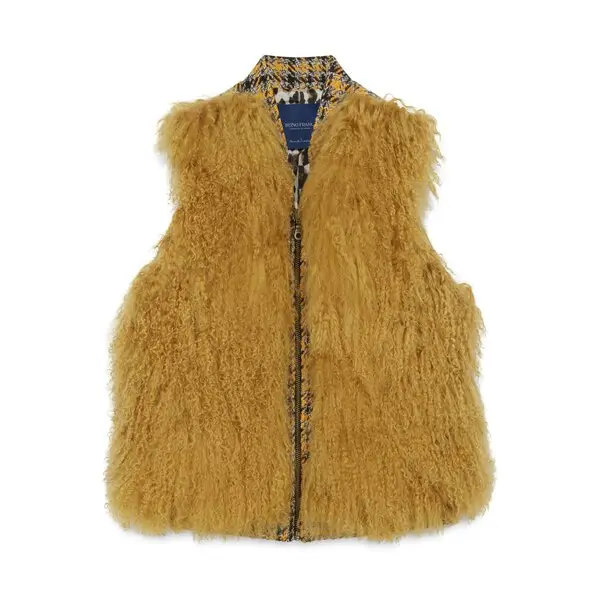 AMANDA THOMPSON COUTURE Mongolian Sheepskin Cropped Gilet
