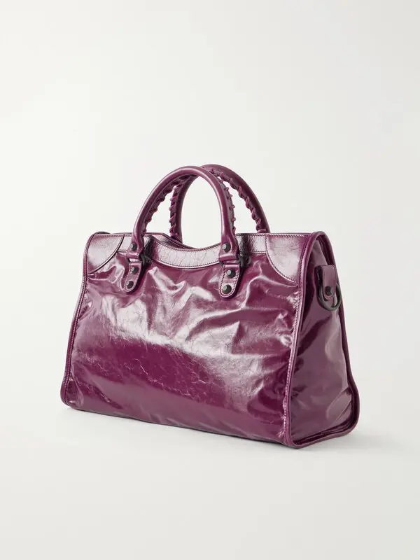 Balenciaga Le City Medium Embellished Leather Tote Bag