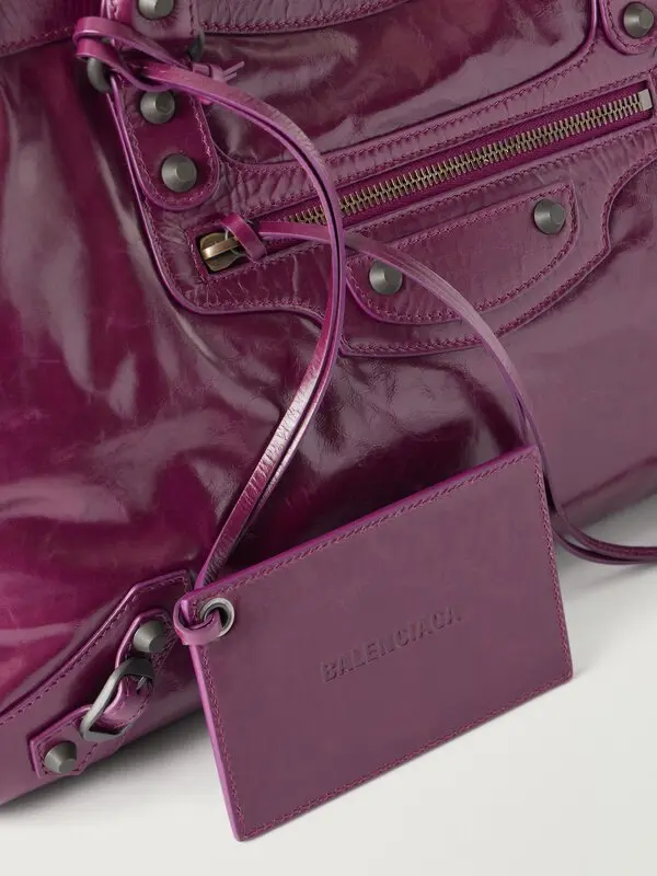 Balenciaga Le City Medium Embellished Leather Tote Bag