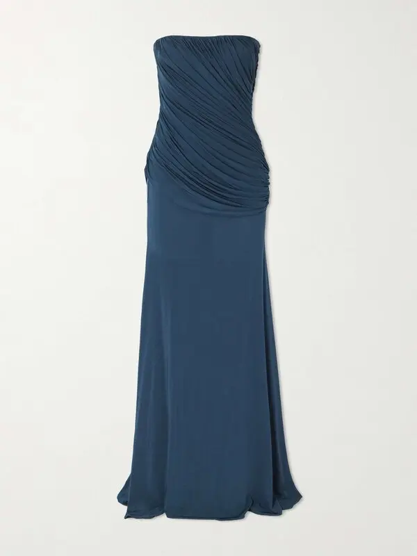 Alex Perry Strapless Draped Jersey Gown