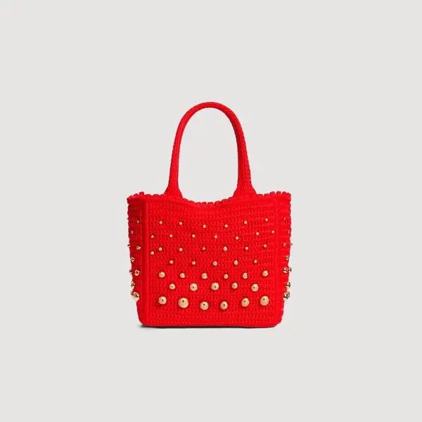 Sandro Studded Crochet Bag