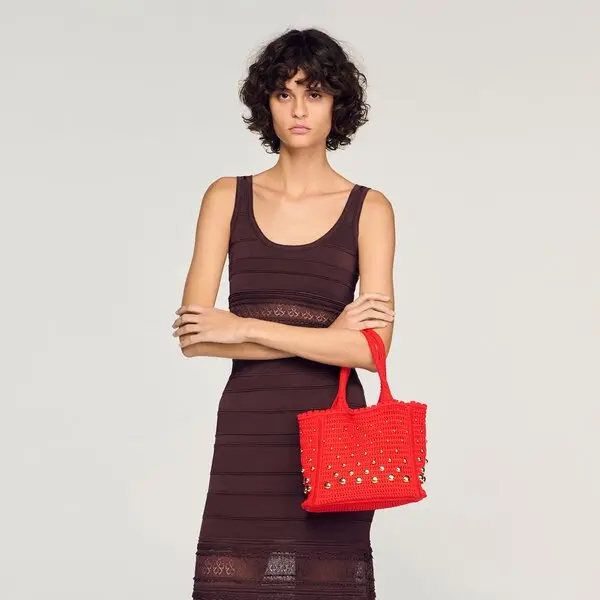 Sandro Studded Crochet Bag