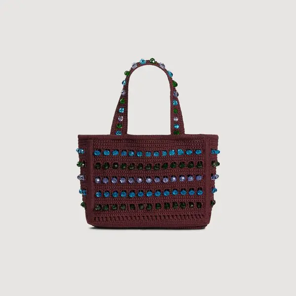 Sandro Beaded Crochet Bag