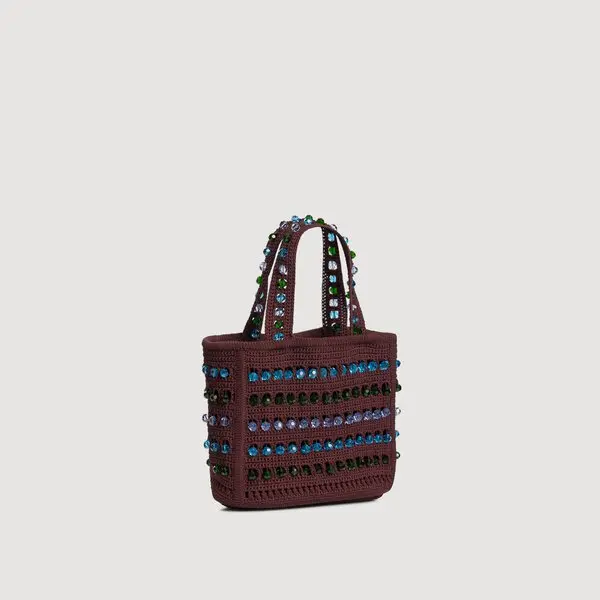 Sandro Beaded Crochet Bag