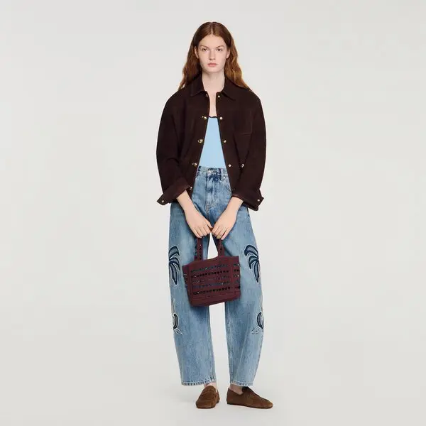 Sandro Beaded Crochet Bag