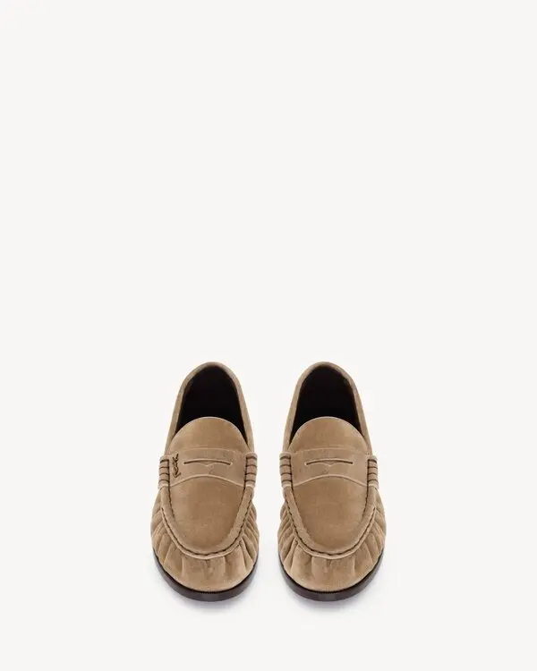Saint Laurent Le Loafer Supple Suede - Nude