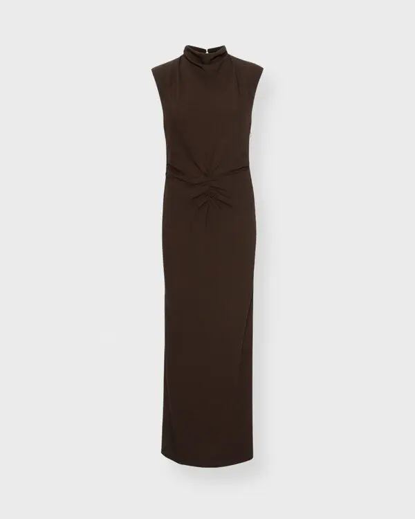 ROTATE BY BIRGER CHRISTENSEN Sleeveless High Neck Gathered Midi Dress