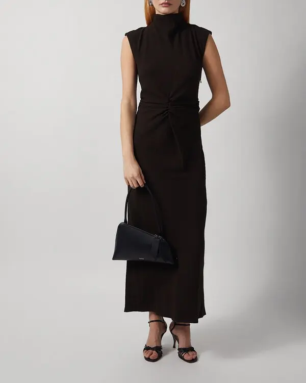 ROTATE BY BIRGER CHRISTENSEN Sleeveless High Neck Gathered Midi Dress