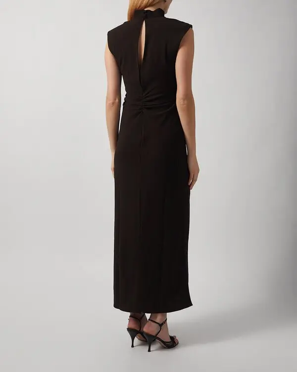 ROTATE BY BIRGER CHRISTENSEN Sleeveless High Neck Gathered Midi Dress
