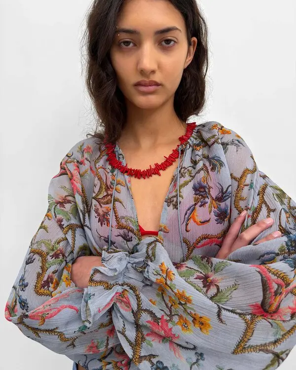 Rodebjer Blouse Piper Trailing Printed Long Sleeve