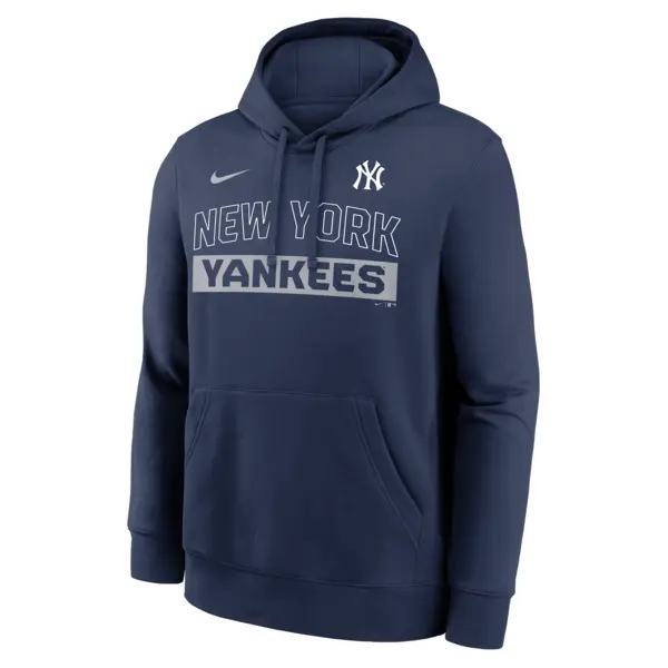 Nike New York Yankees Club Mlb Pullover Hoodie - Blue