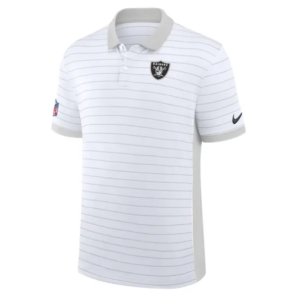Nike Las Vegas Raiders Sideline Victory Stripe Dri-fit Nfl Polo - White
