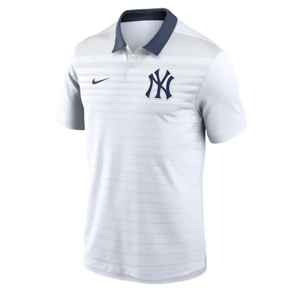 Nike New York Yankees Striped Vapor Dri-fit Mlb Polo - White
