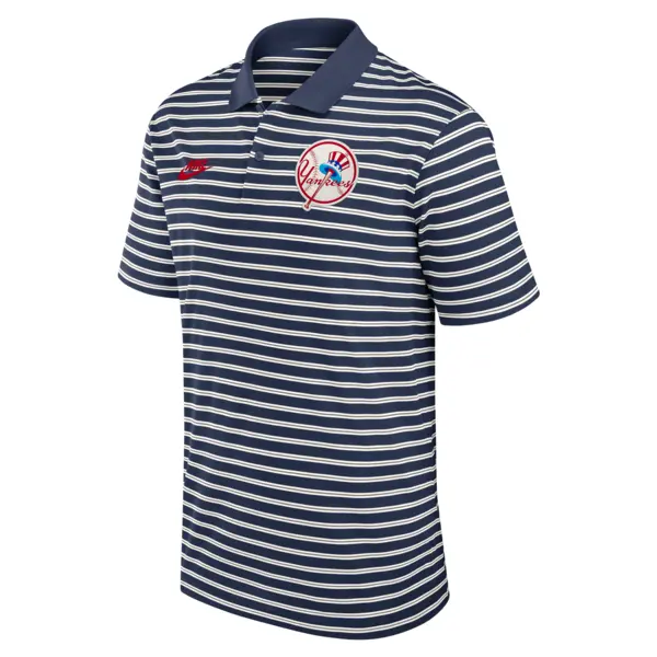 Nike New York Yankees Cooperstown Striped Victory Dri-fit Mlb Polo - Blue