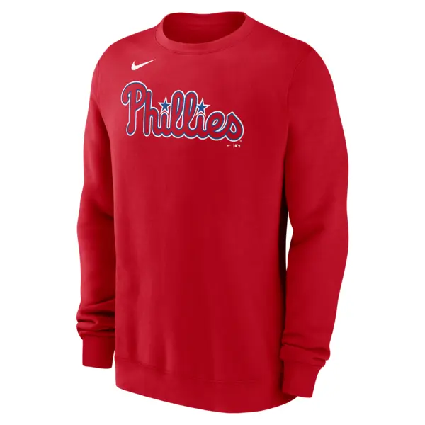 Nike Philadelphia Phillies Wordmark Mlb Pullover Crew