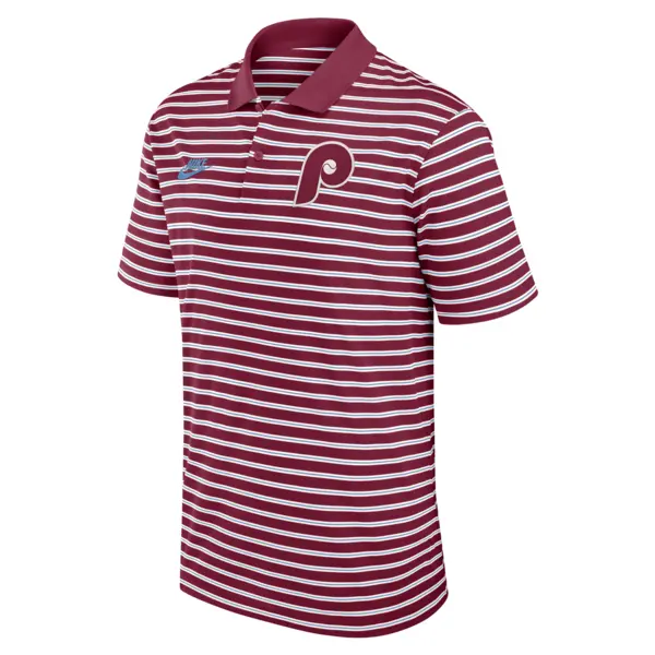 Nike Philadelphia Phillies Cooperstown Striped Victory Dri-fit Mlb Polo - Red
