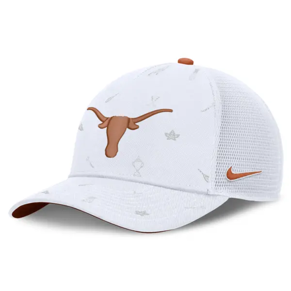 Nike Texas Country Club Golfin' Rise College Trucker Adjustable Hat - White