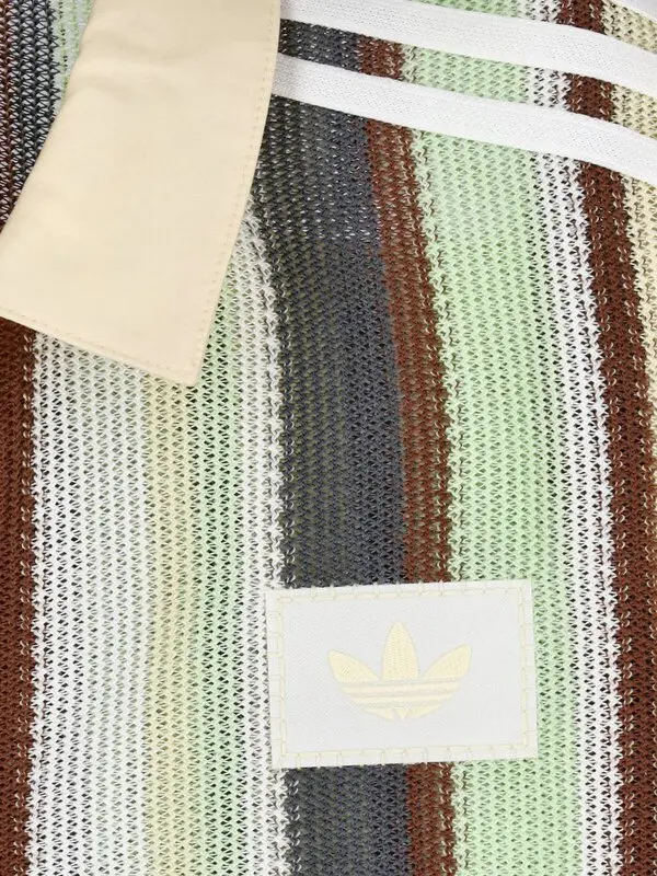 Adidas Crop Polo With Vertical Stripes