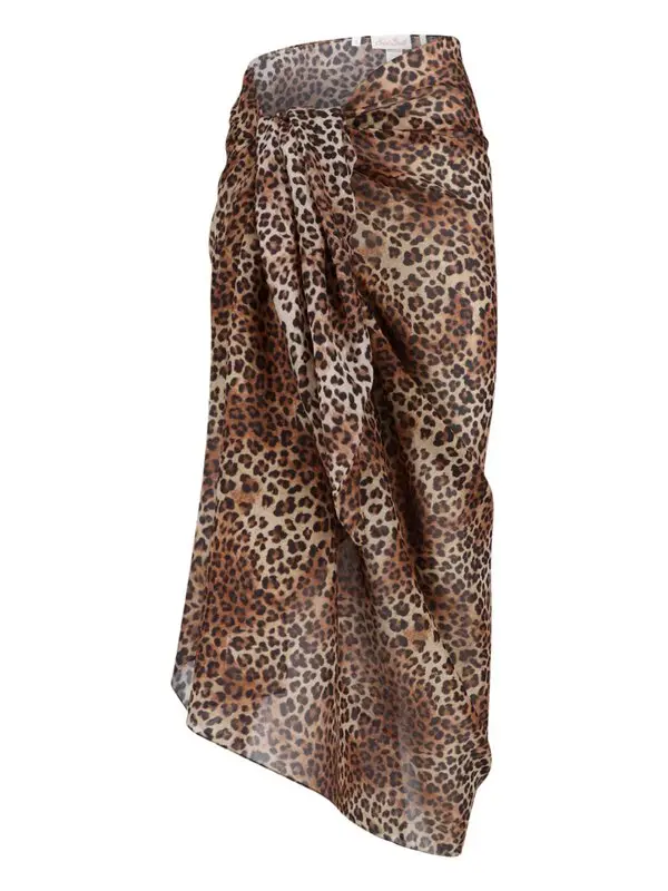 MC2 SAINT BARTH Midi Animal Print Skirt