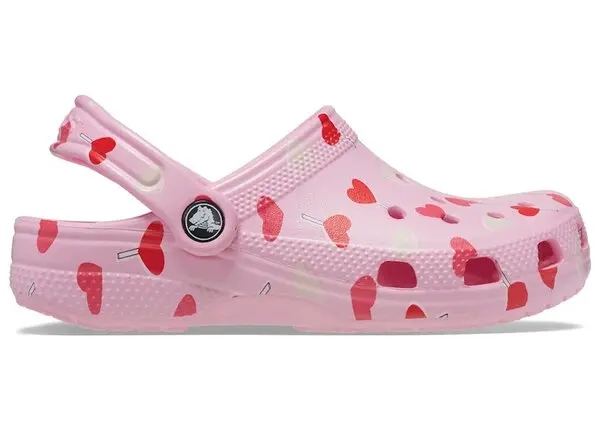 CROCS Classic Clog With Heart Print - Flamingo