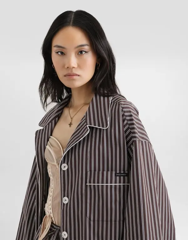 Dolce & Gabbana Striped Poplin Vanity Shirt - Multicolor