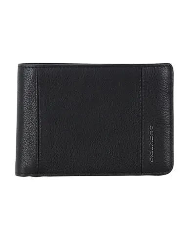 PIQUADRO Wallet Cow Leather, Metal, Polyurethane, Polypropylene - Black