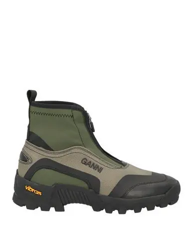 GANNI Ankle Boots With Zipper And Lug Sole - Green