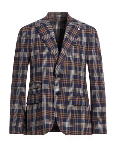 LUIGI BIANCHI MANTOVA Blazer Size Wool, Cotton, Polyamide, Polyester, Acrylic - Blue