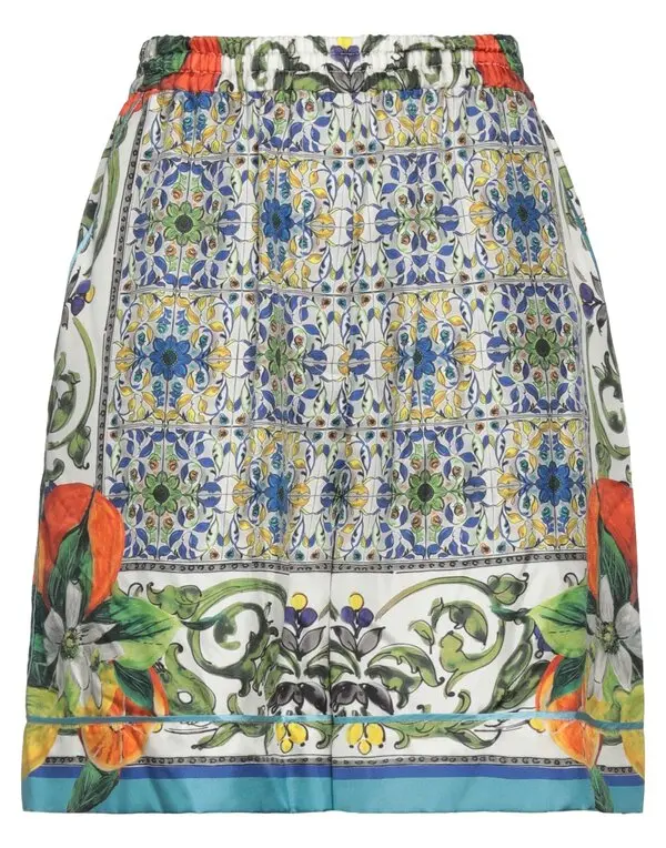 Dolce & Gabbana Silk Floral Print High-waisted Shorts