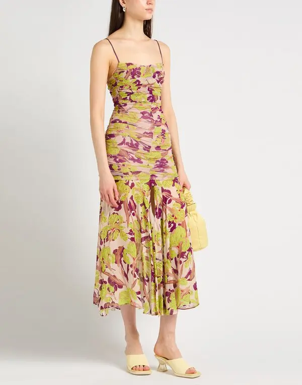 Pinko Floral Print Draped Midi Dress