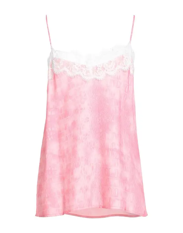 GAËLLE PARIS Crocodile-print Camisole With Lace Trim