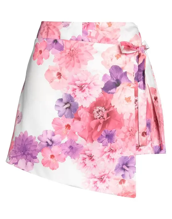 GAELLE PARIS Floral Print Wrap-effect Mini Skirt