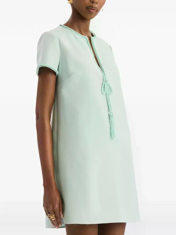Oscar De La Renta Beaded Bow-detail Shift Dress - Green